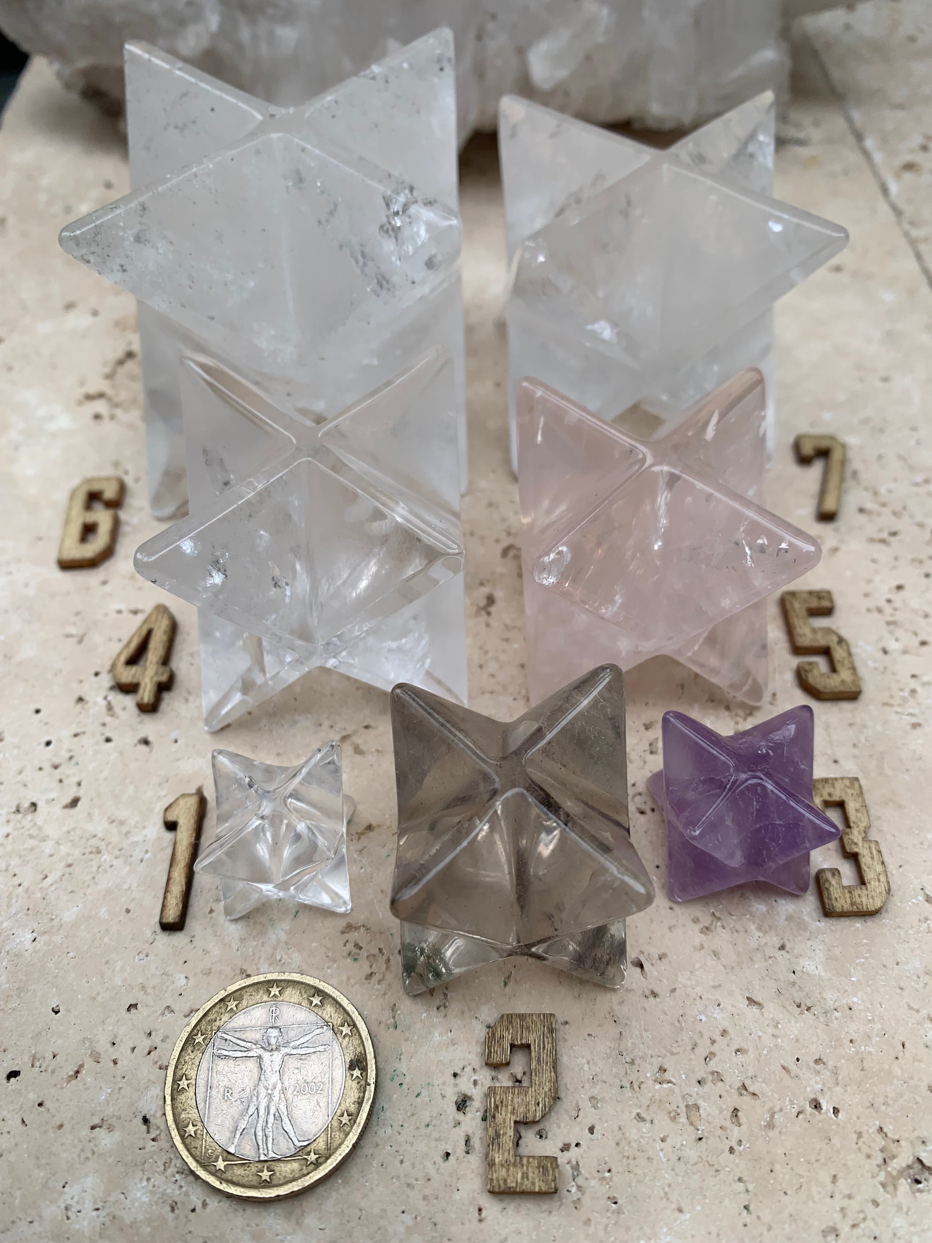 Mercaba/ Mercabah/ Merkabah (8-pointed star), in rock crystal, amethys ...